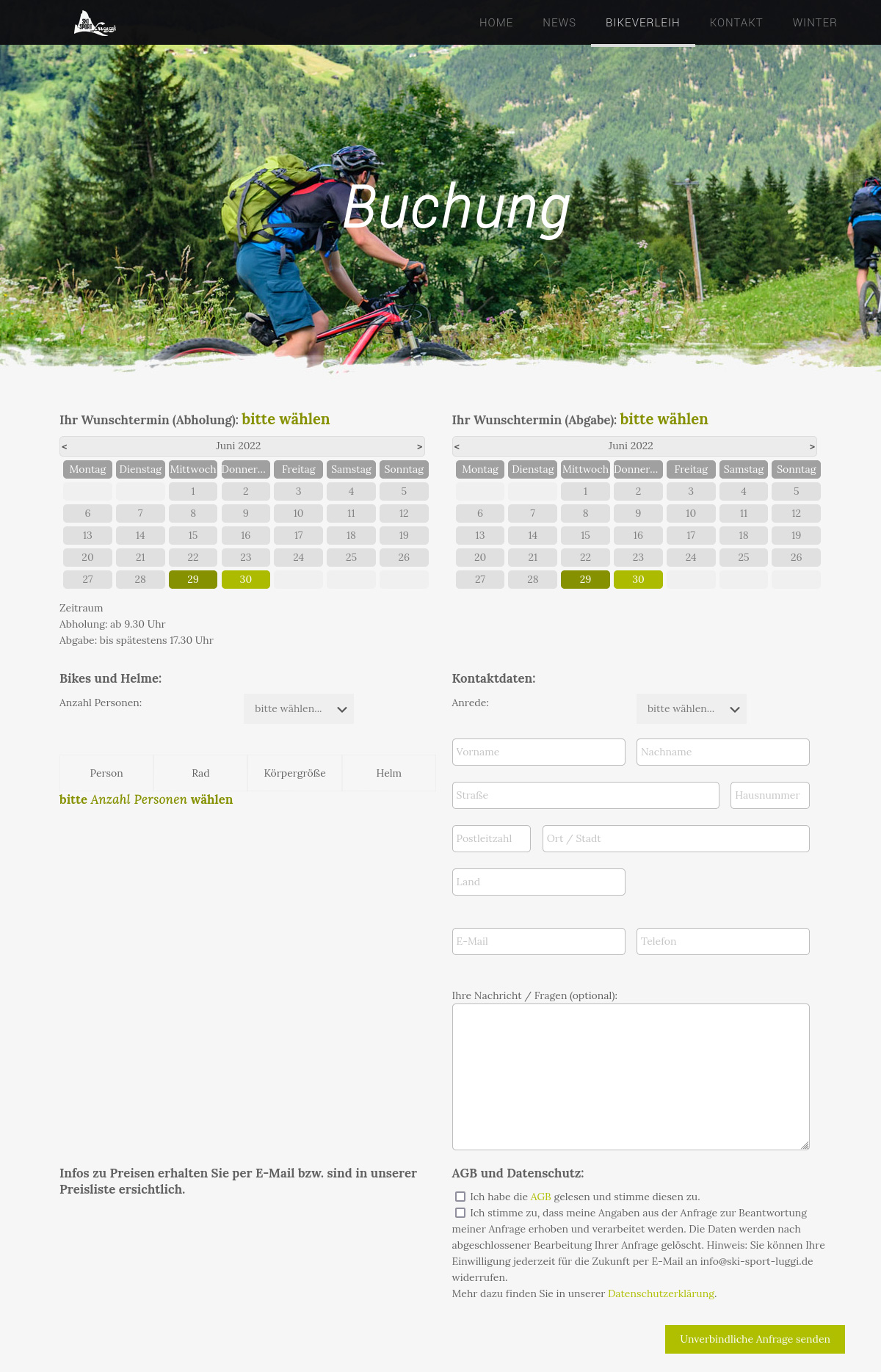 Buchungsfunktion - Friedlein Software & Webentwicklung